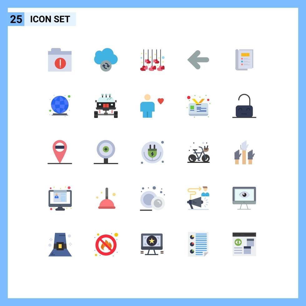 25 Thematic Vector Flat Colors And Editable Symbols Of Report Bundle