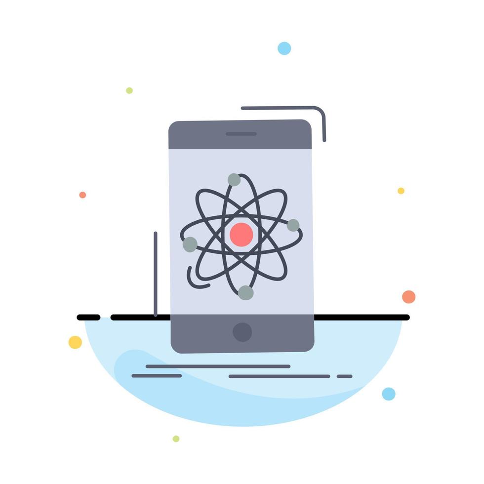 Data Information Mobile Research Science Flat Color Icon Vector