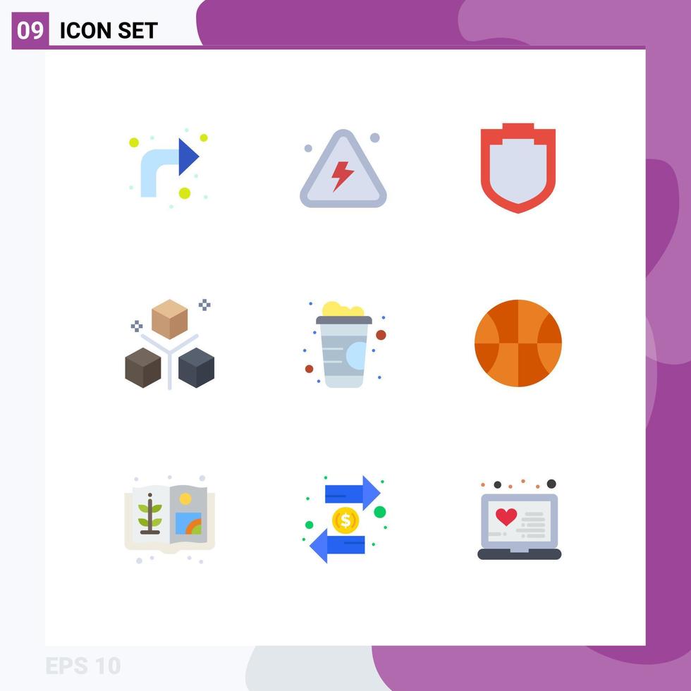 9 Flat Color Concept For Websites Mobile And Apps Drink Objects Science