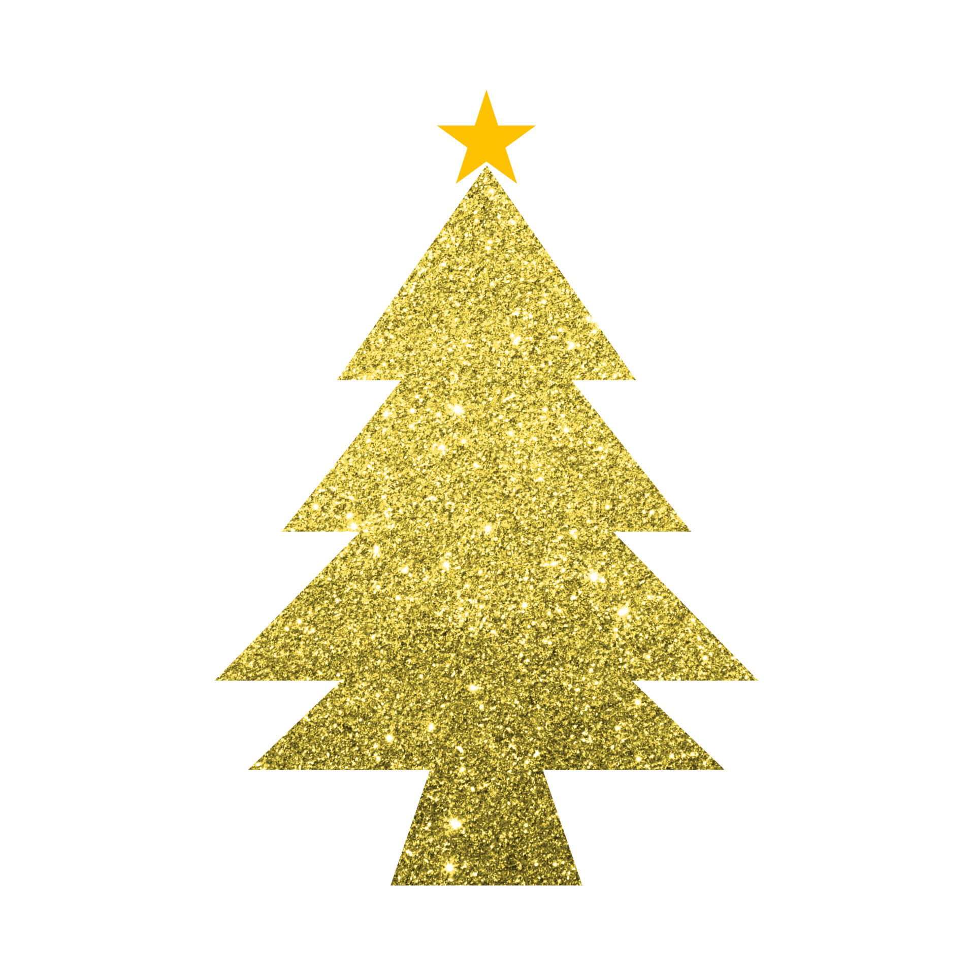 Gold Glitter Christmas Tree 15723844 PNG