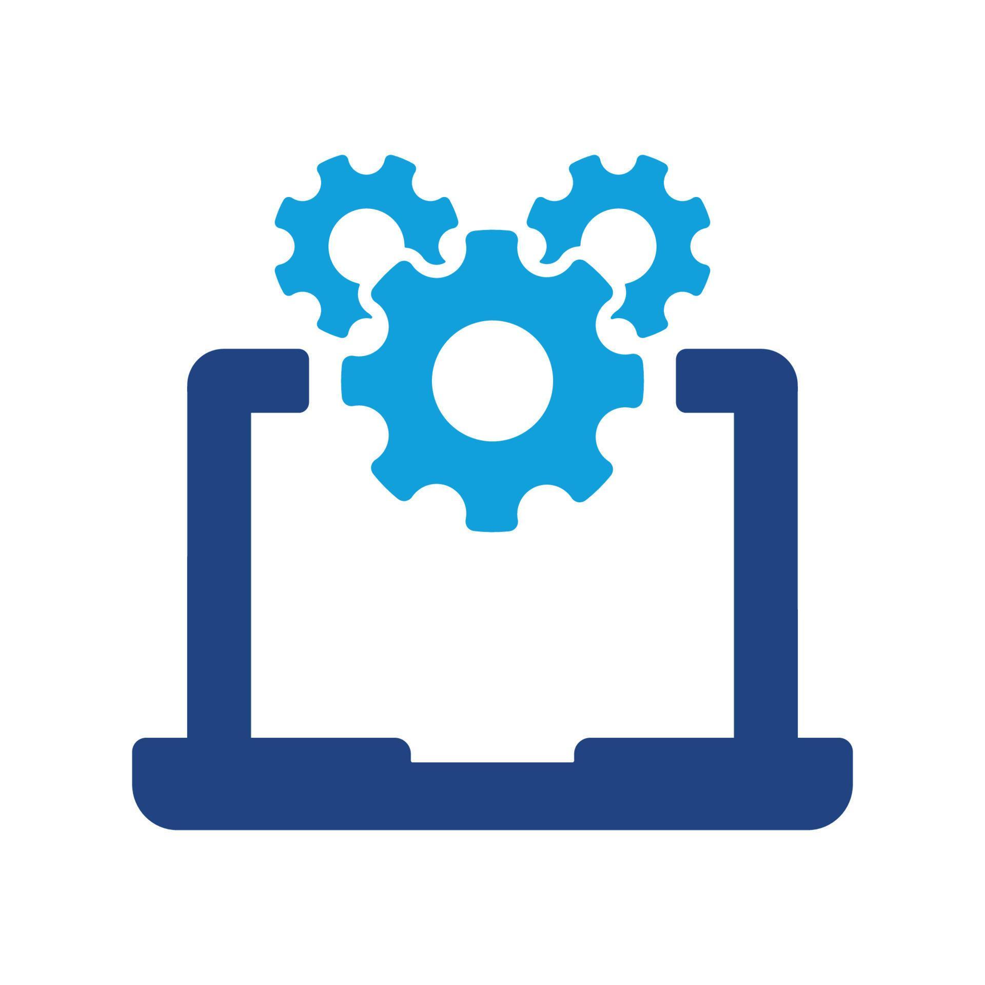 Service Of Software Silhouette Icon Computer System Update Color