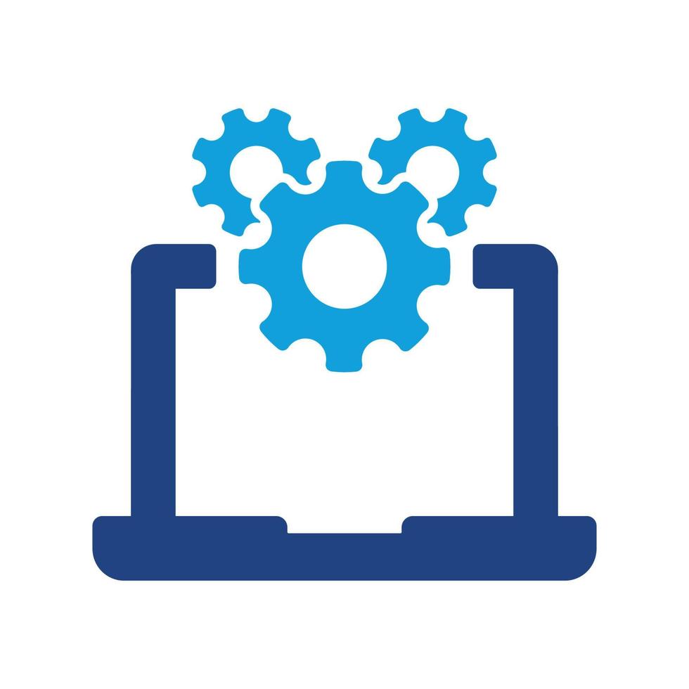 Service Of Software Silhouette Icon Computer System Update Color