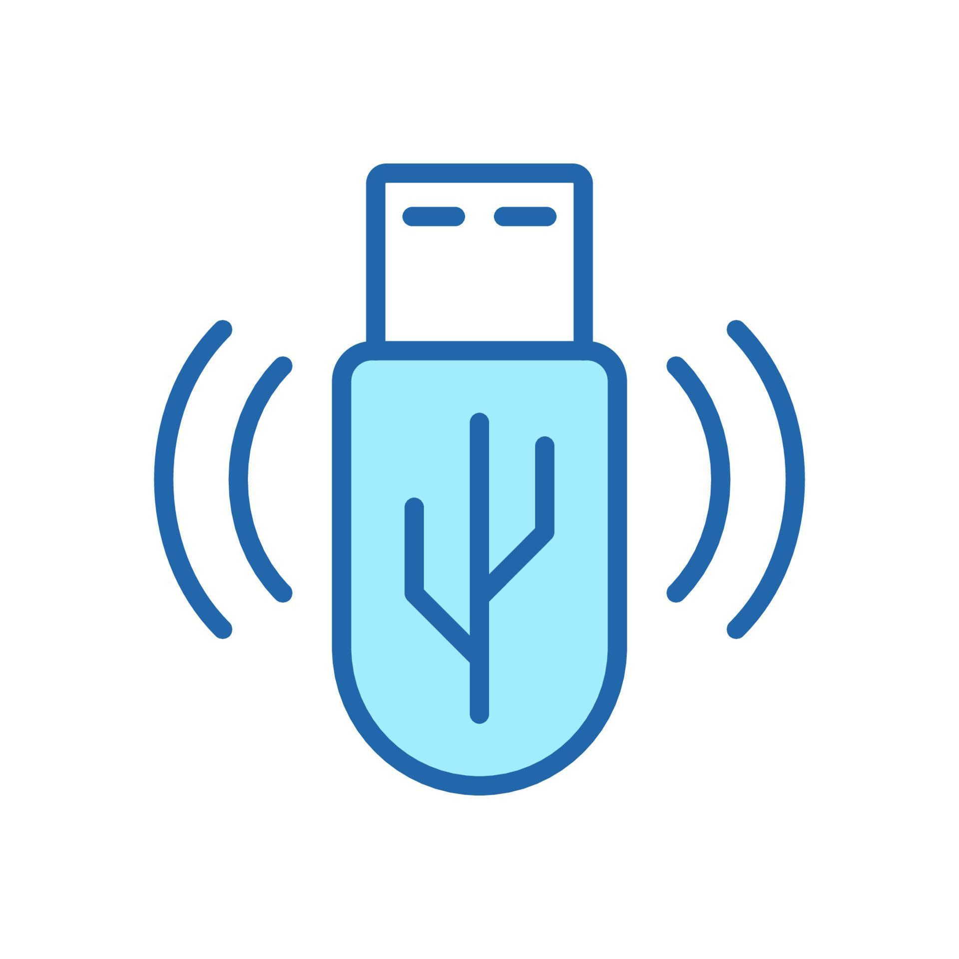 Portable Memory Stick Color Line Icon Usb Equipment Linear Pictogram