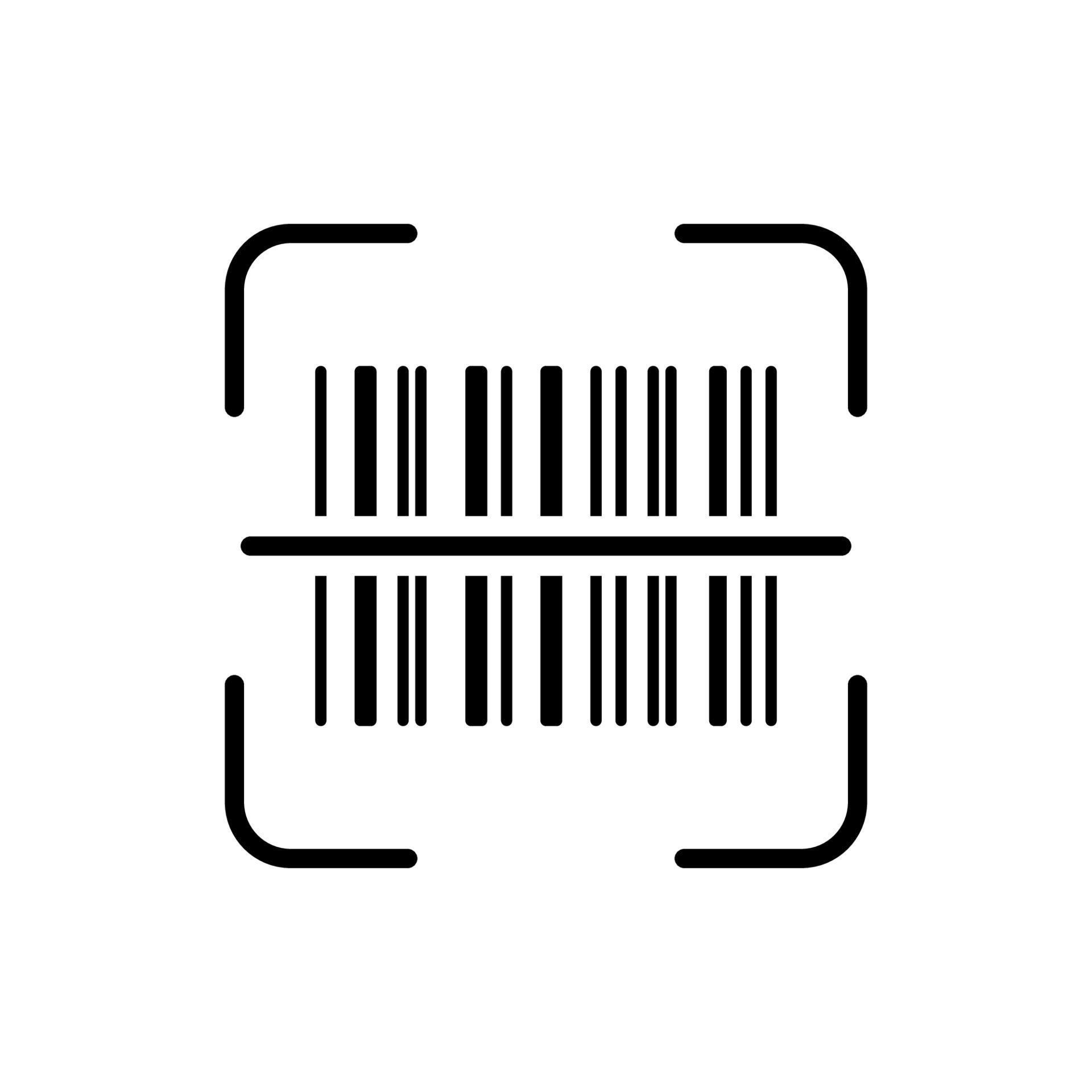 Scan Bar Code Label Line Icon Barcode Tag Scanner Linear Pictogram