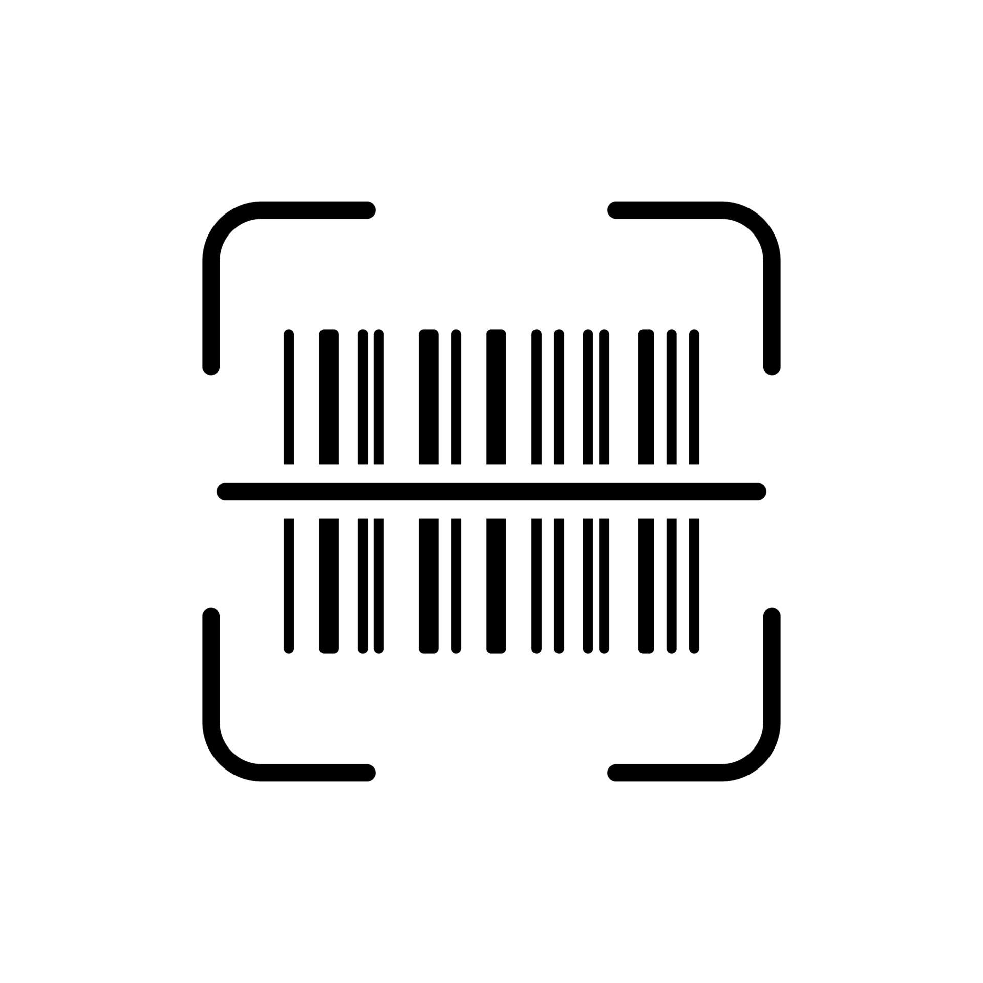 Scan Bar Code Label Line Icon Barcode Tag Scanner Linear Pictogram