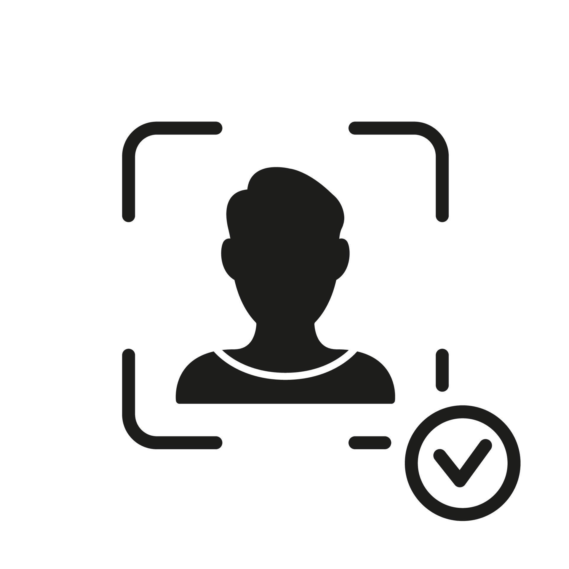 Scan Face ID on Smartphone Silhouette Icon. Facial Recognition Glyph ...