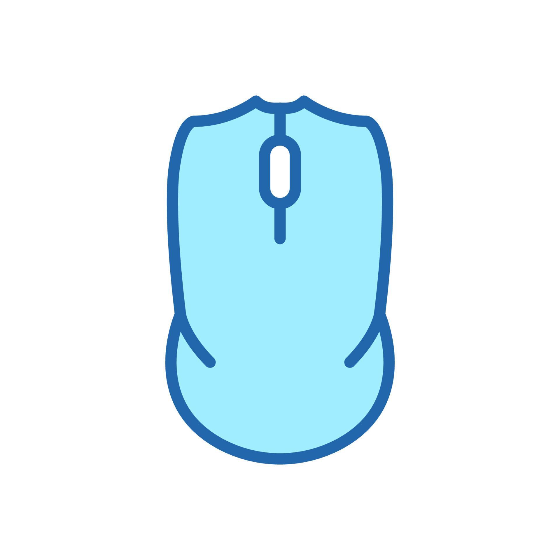 Computer Mouse Color Line Icon Pc Wireless Tool Linear Pictogram Cursor Pointer Scroll Click