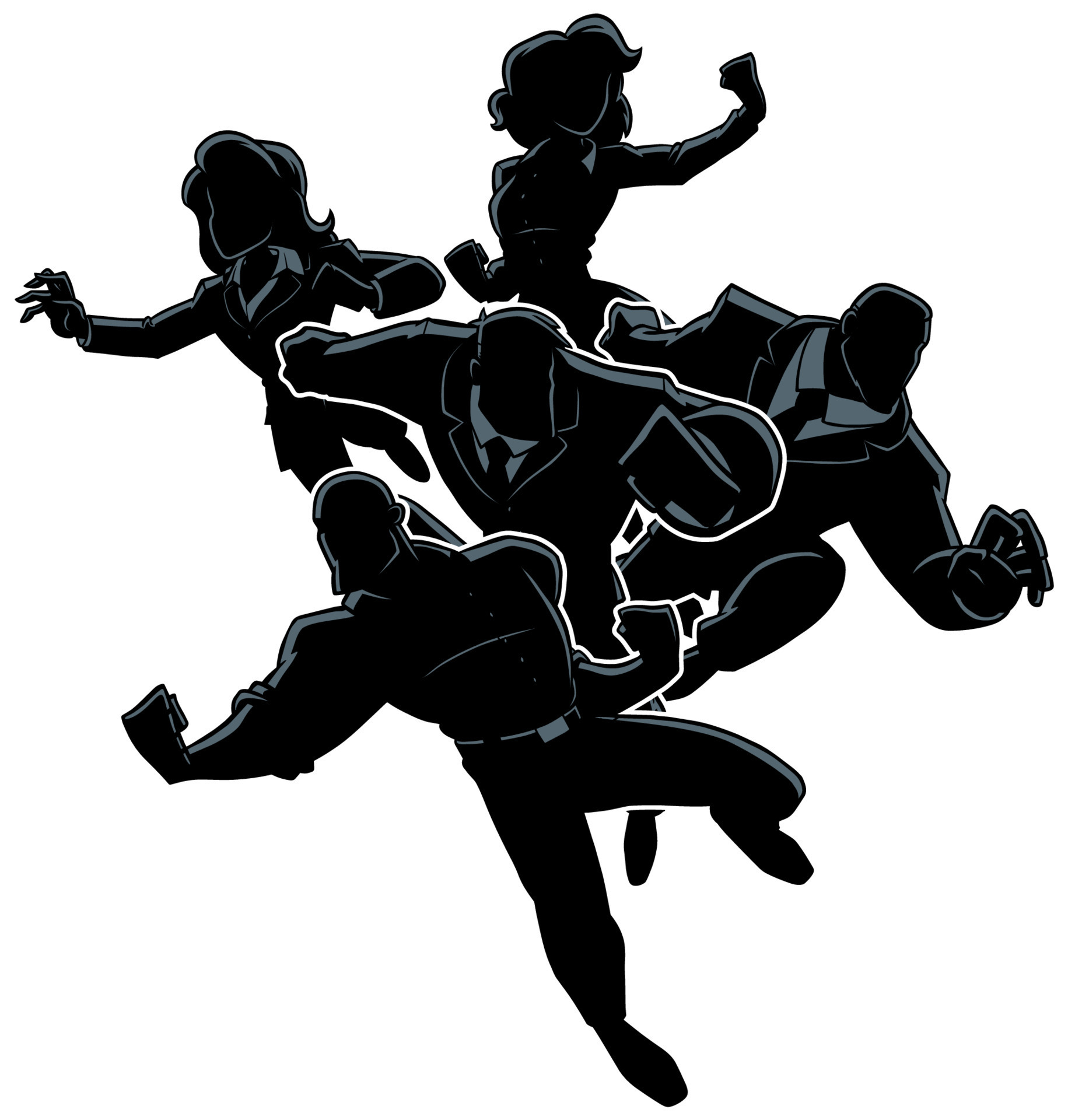Super Business Team Silhouettes on White 15726329 Vector Art at Vecteezy