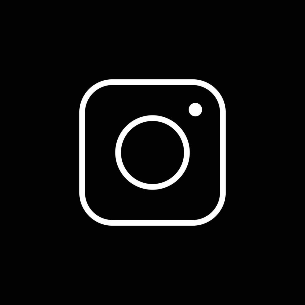 eps10 white vector camera abstract line art icon isolated on black ... eps10 white vector camera abstract line art icon isolated on black ...