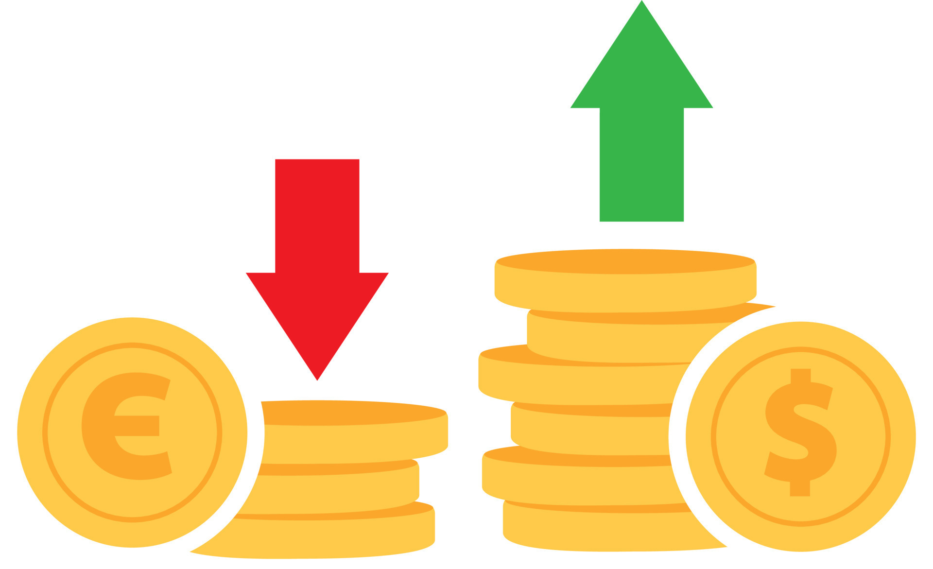 Currency Exchange Rate Euro Down Dollar Up 15732689 Vector Art At currency-exchange-rate-euro-down-dollar-up-15732689-vector-art-at