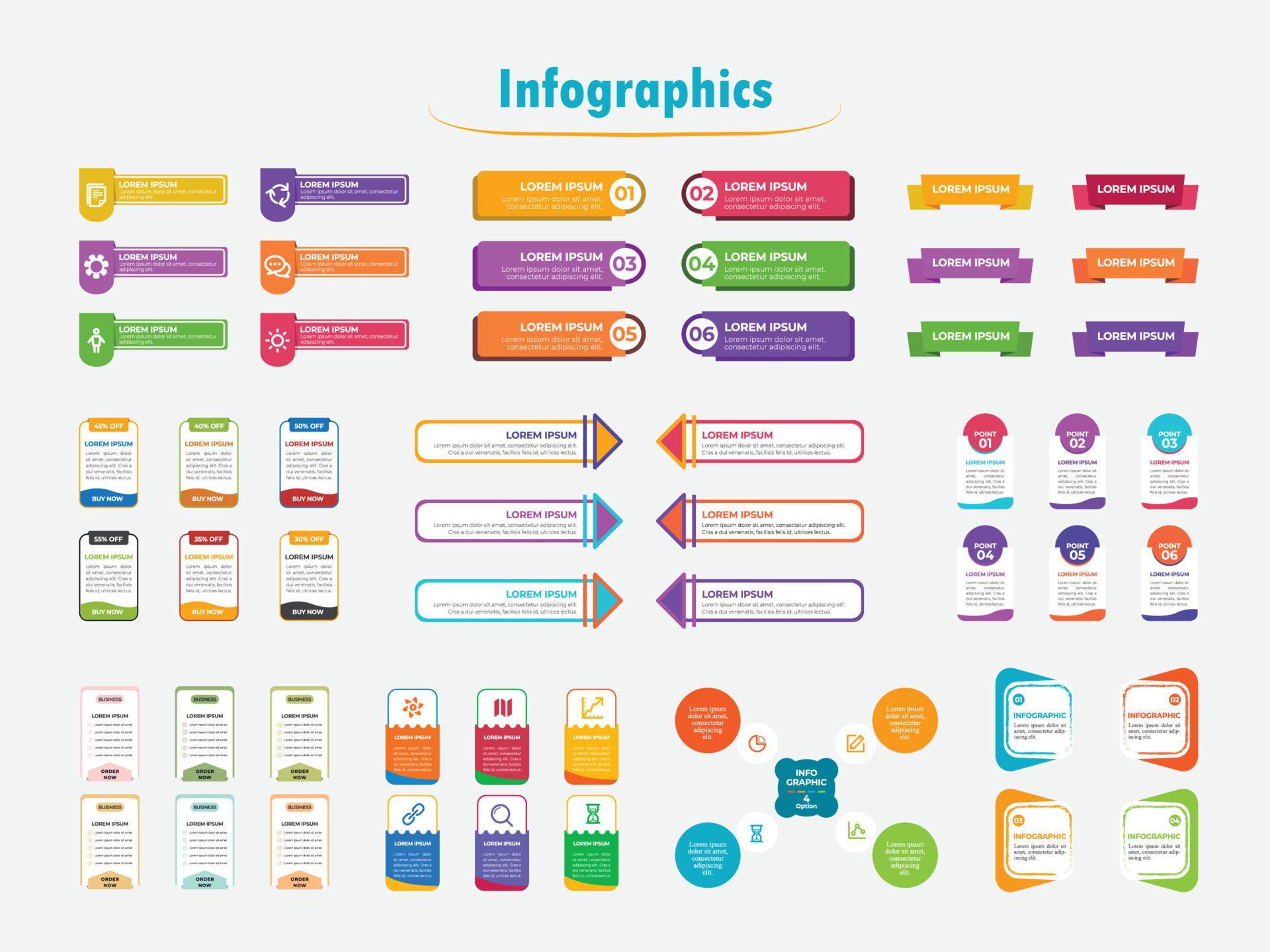 Professional Presentation steps Infographic vector, icon template ...