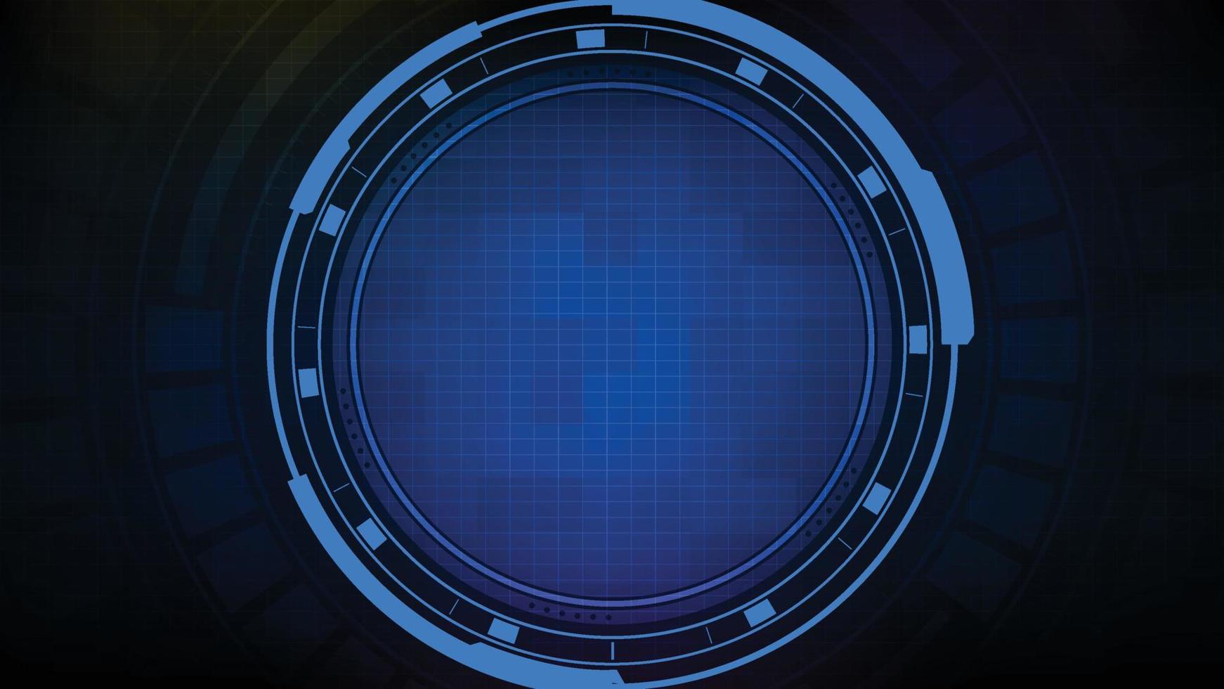 abstract futuristic background of blue circle round glowing technology ...