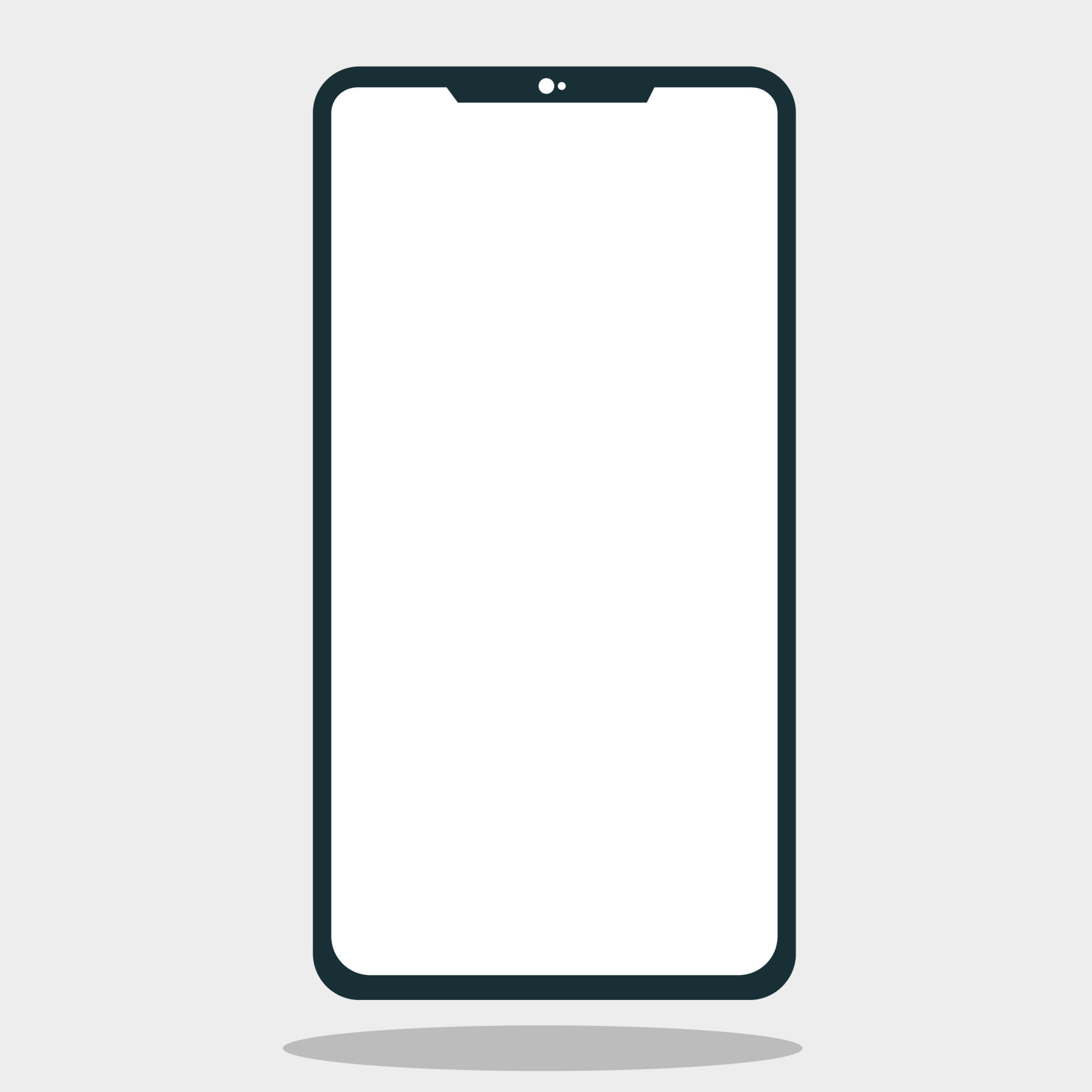 Modern Frameless Smartphone Mockup Isolated on White Background, Front ...