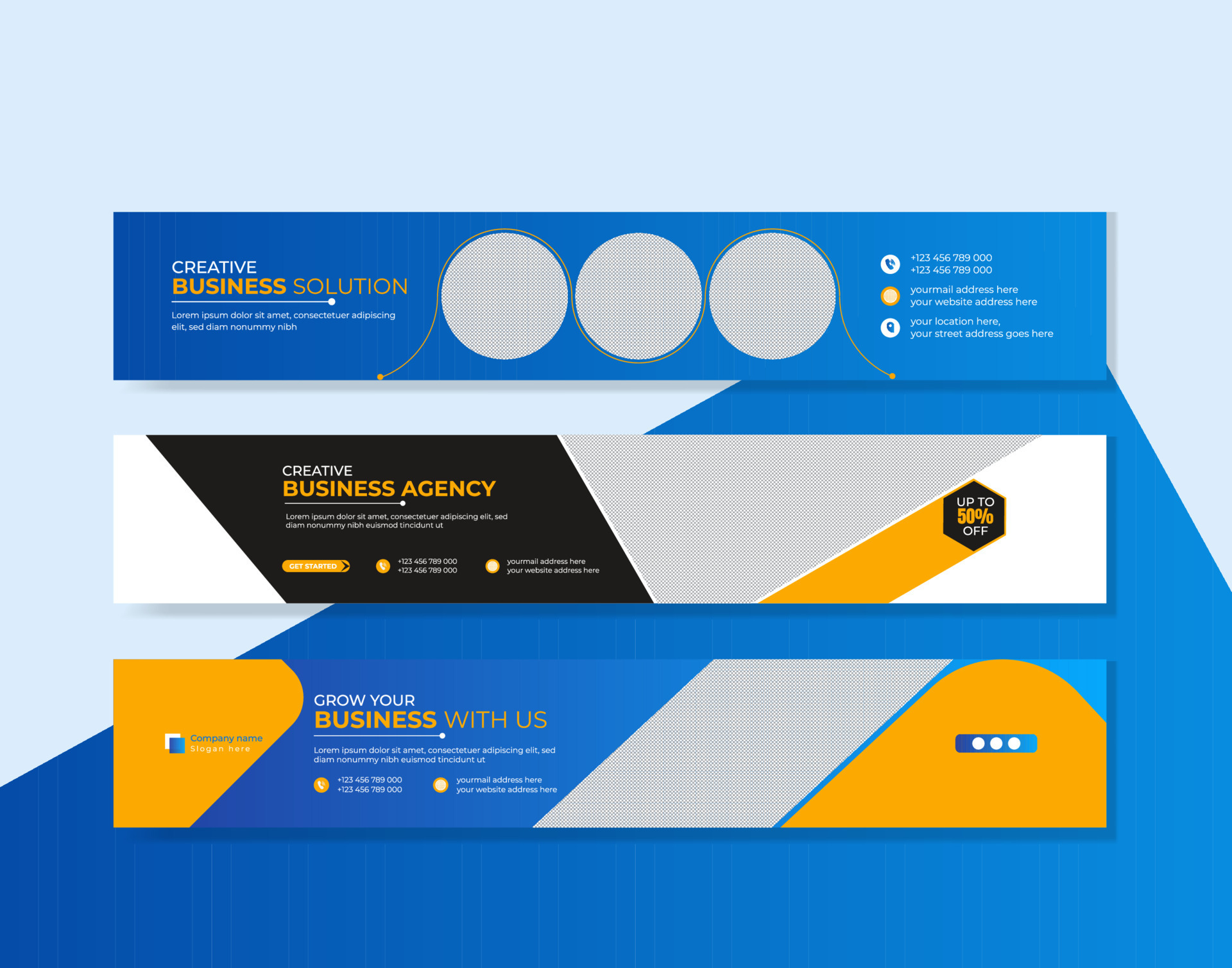 Business LinkedIn cover design bundle 15735396 Vector Art at Vecteezy