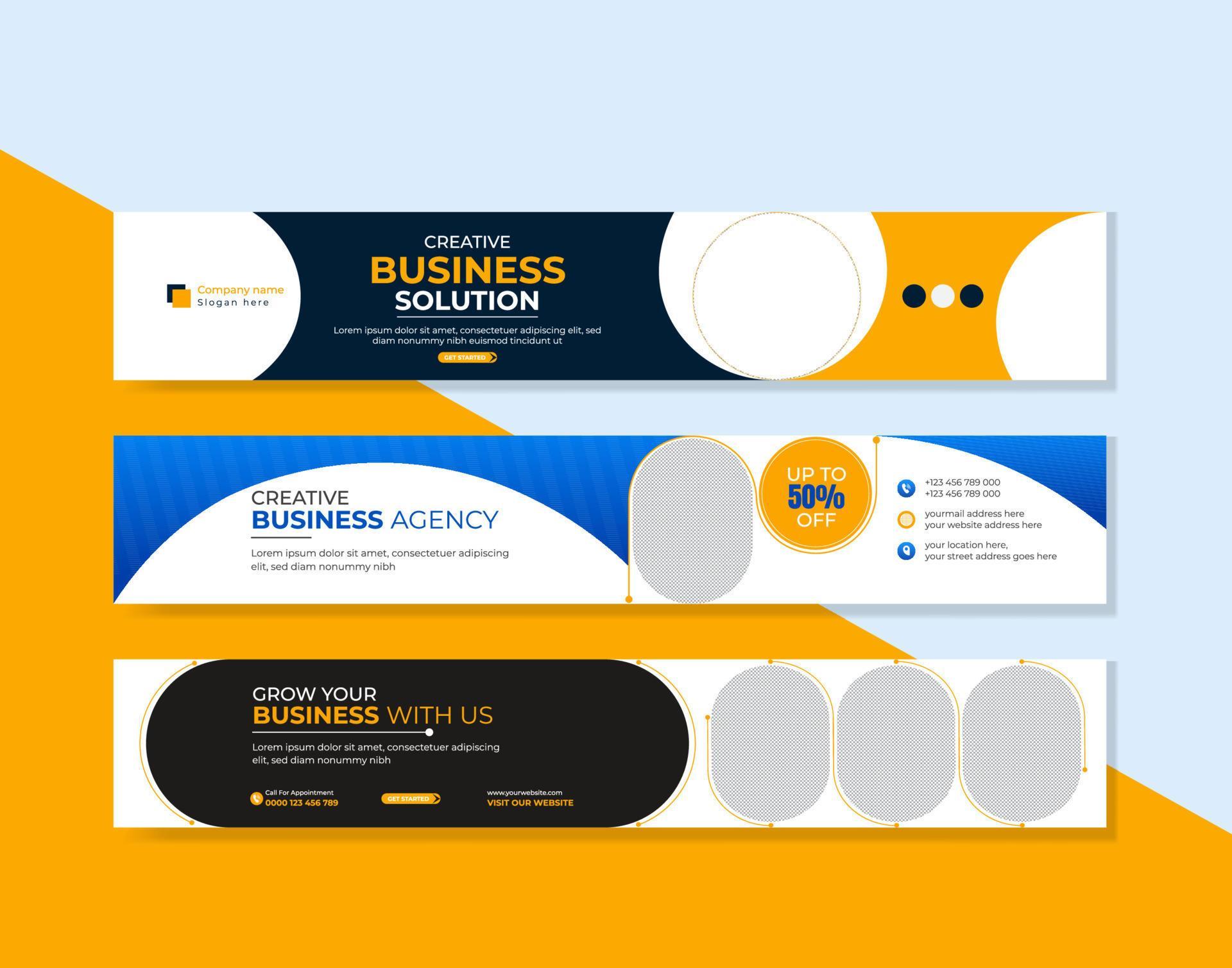 Business LinkedIn cover design bundle 15735398 Vector Art at Vecteezy