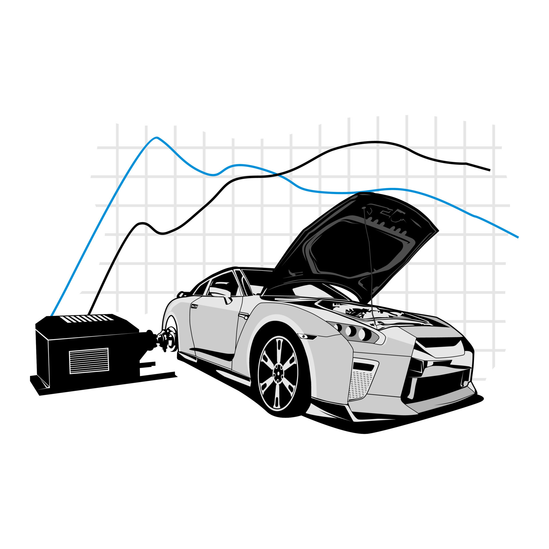 Dyno Tuning Performance Illustration Design Vector Illustration With