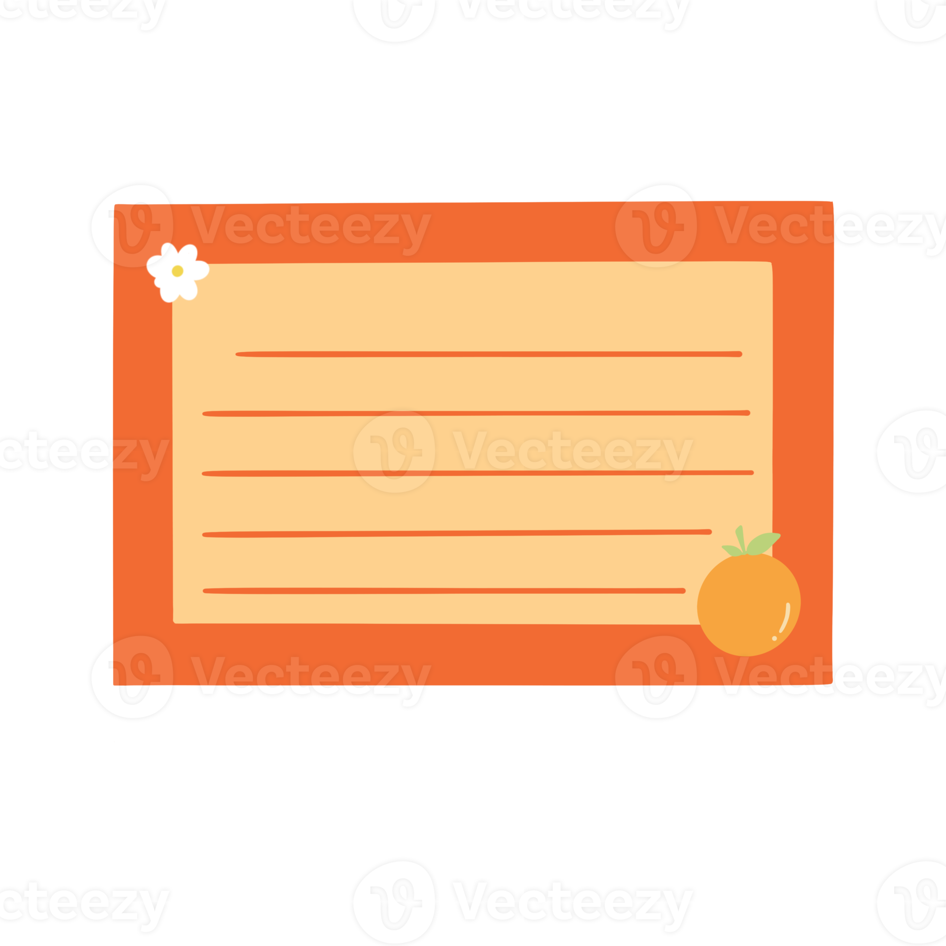 Daily Planner Memo Note Paper Cute Notepad Orange Pattern 15736593 Png