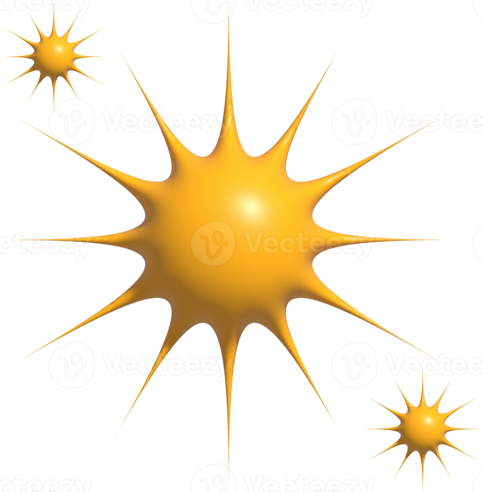 3D yellow stars sparkle firework, Decoration twinkle, shiny flash. Glowing light effect stars ...