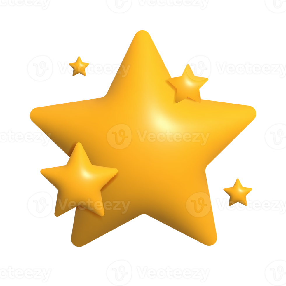 3D yellow stars sparkle firework, Decoration twinkle, shiny flash. Glowing light effect stars ...