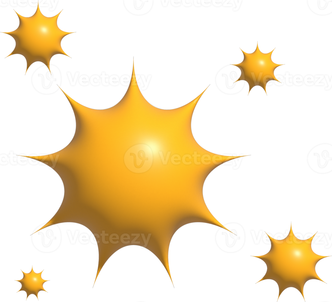 3D yellow stars sparkle firework, Decoration twinkle, shiny flash. Glowing light effect stars ...