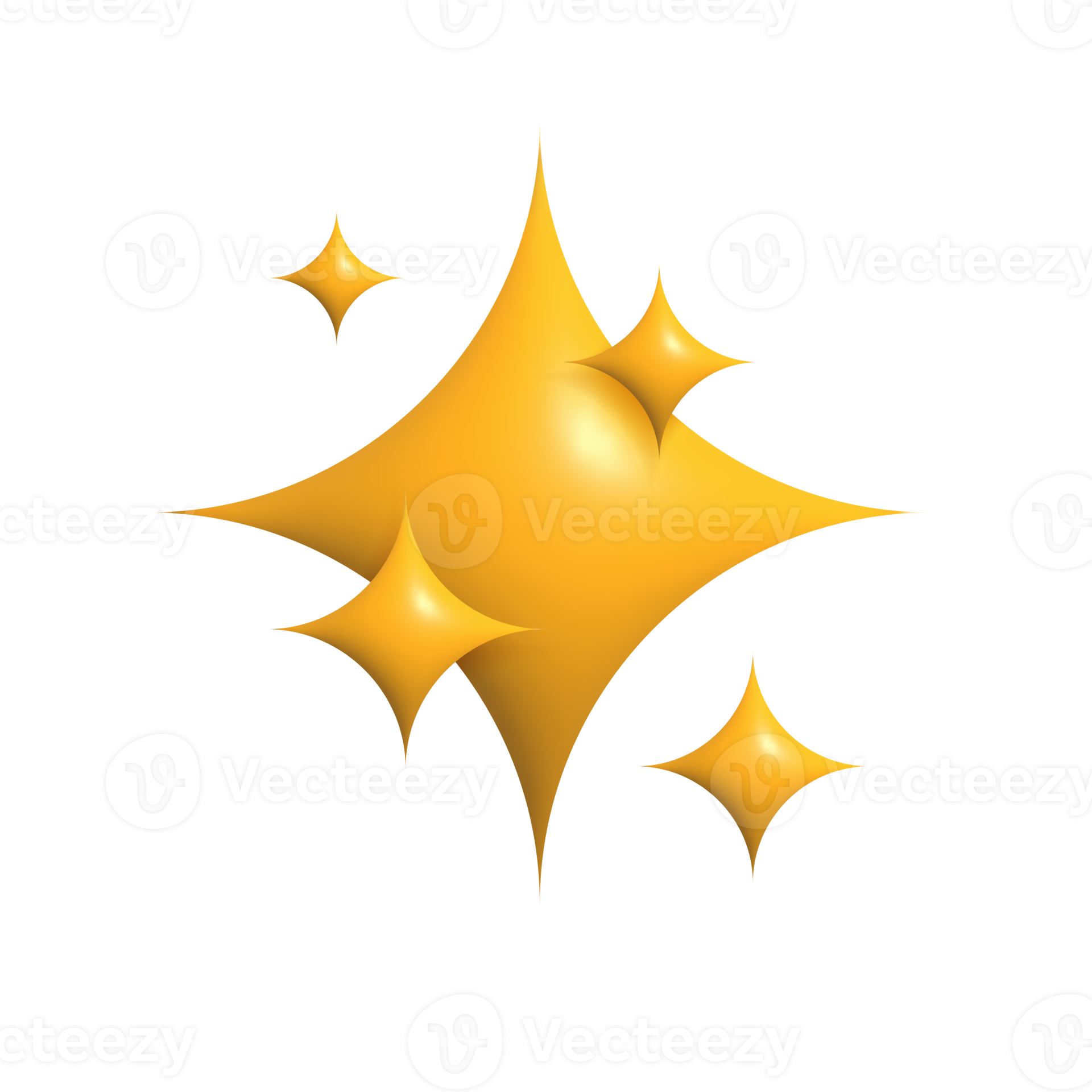 3D yellow stars sparkle firework, Decoration twinkle, shiny flash. Glowing light effect stars ...