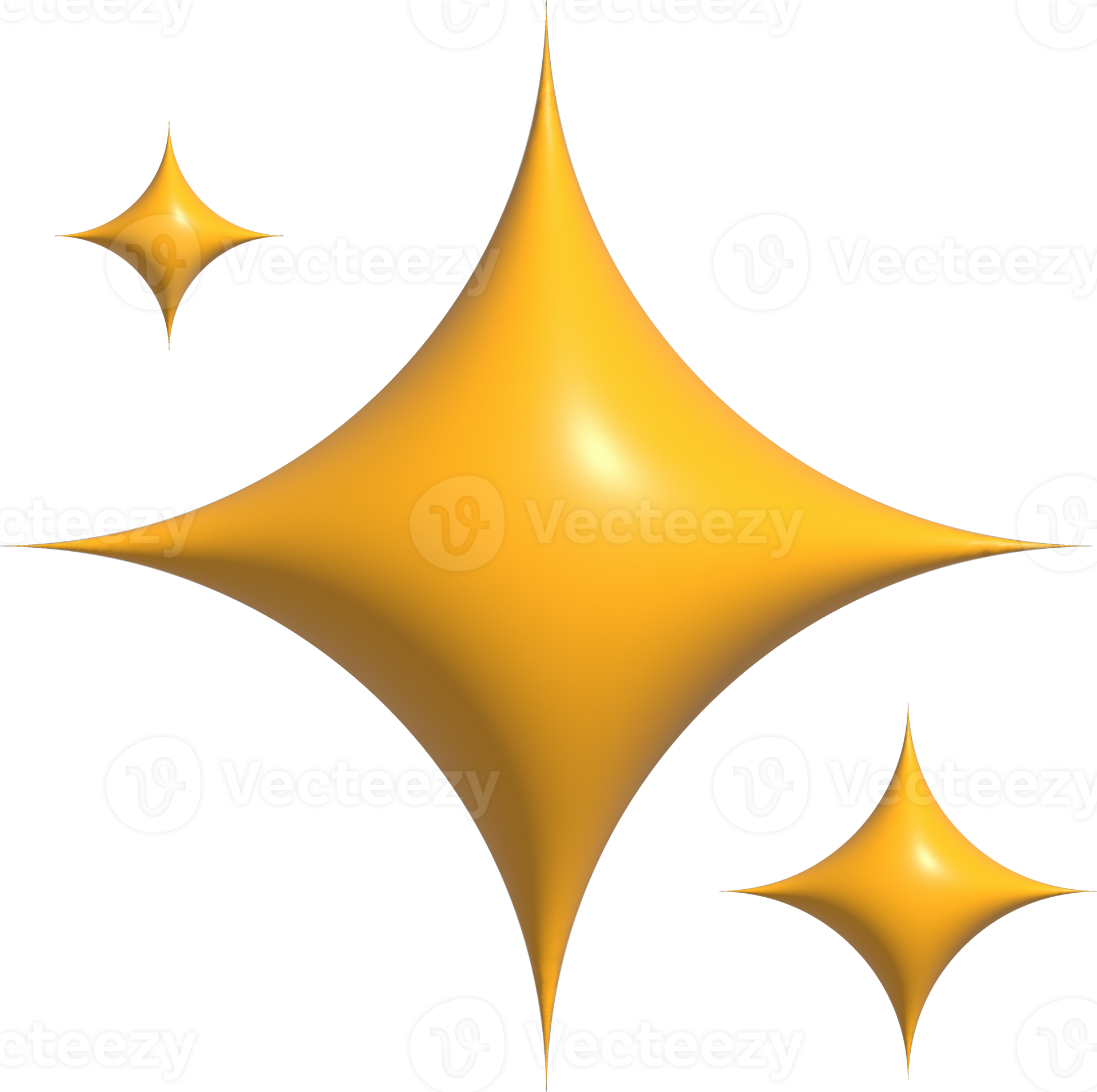 3D yellow stars sparkle firework, Decoration twinkle, shiny flash. Glowing light effect stars ...