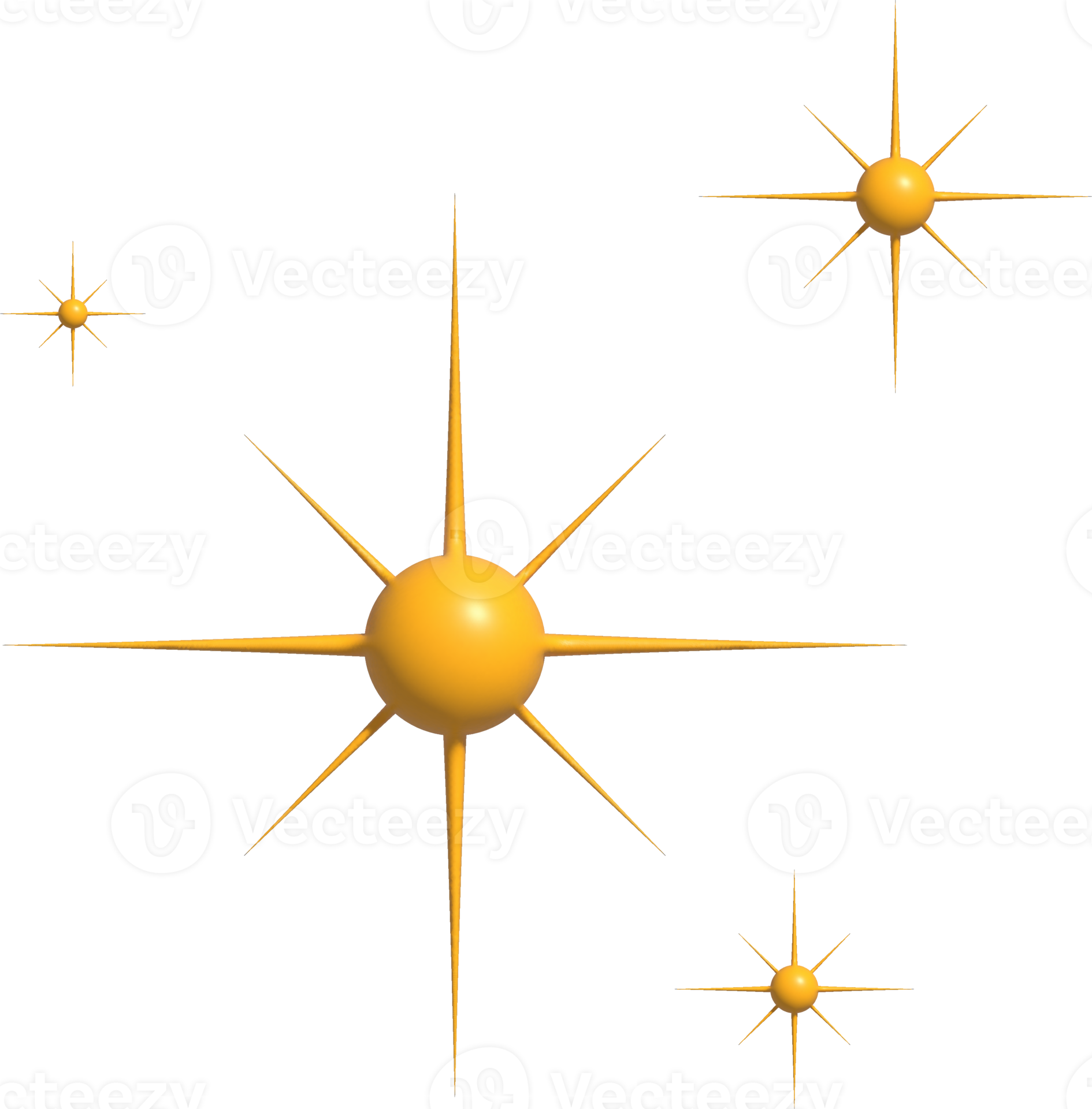 3D yellow stars sparkle firework, Decoration twinkle, shiny flash. Glowing light effect stars ...