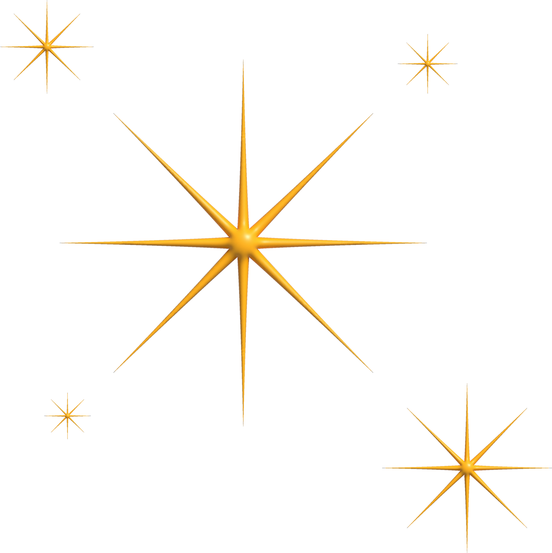 3D yellow stars sparkle firework, Decoration twinkle, shiny flash. Glowing light effect stars ...