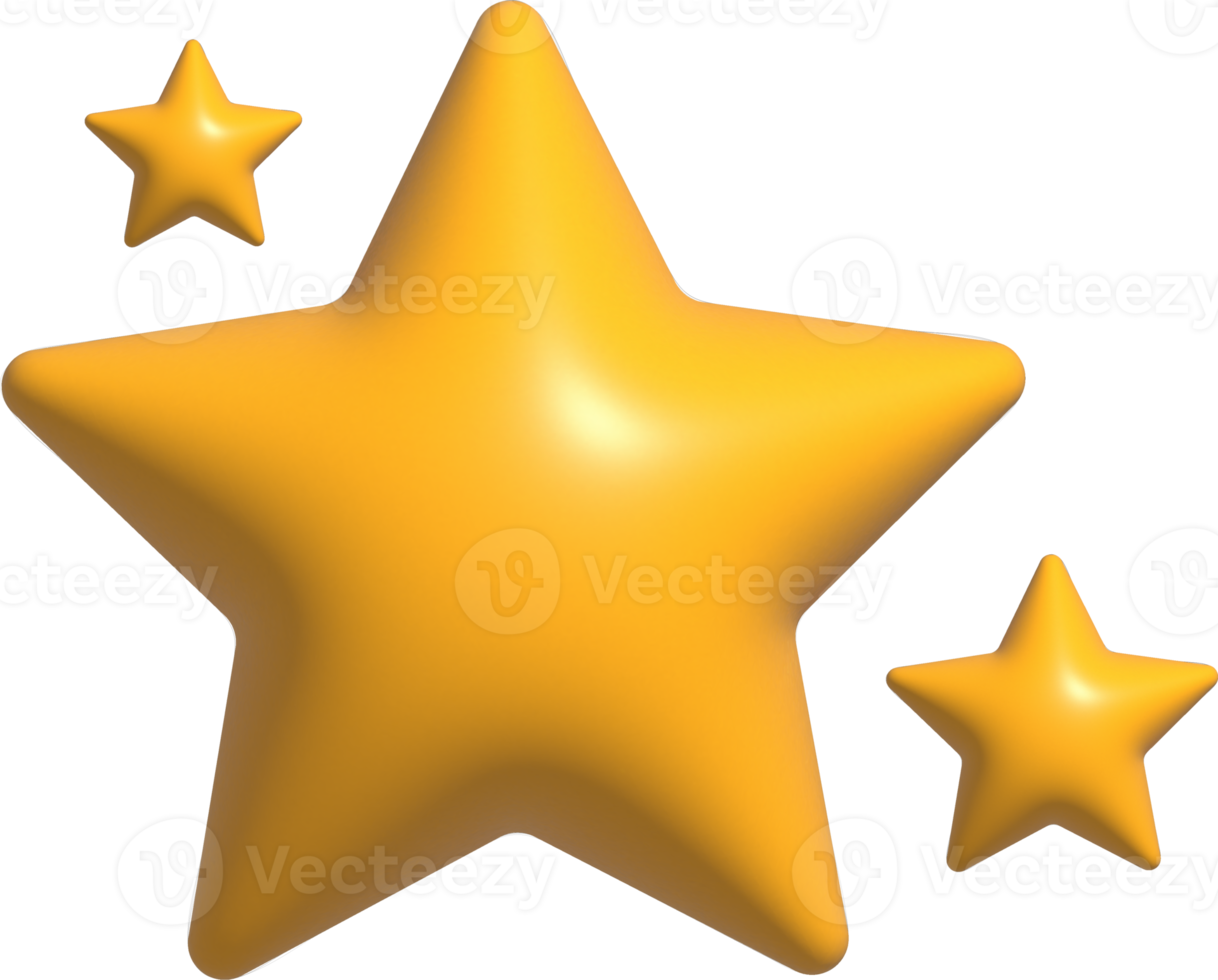 3D yellow stars sparkle firework, Decoration twinkle, shiny flash. Glowing light effect stars ...