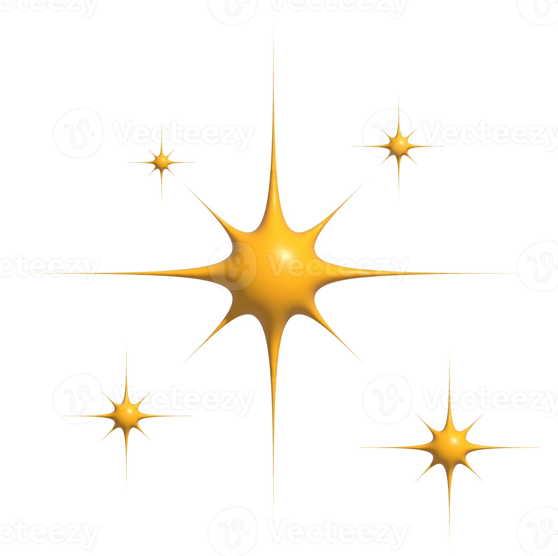 3D yellow stars sparkle firework, Decoration twinkle, shiny flash. Glowing light effect stars ...