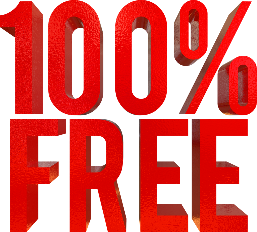 100 Percent Free Red 3D Render Text 15738501 PNG 100 Percent Free Red 3D Render Text 15738501 PNG