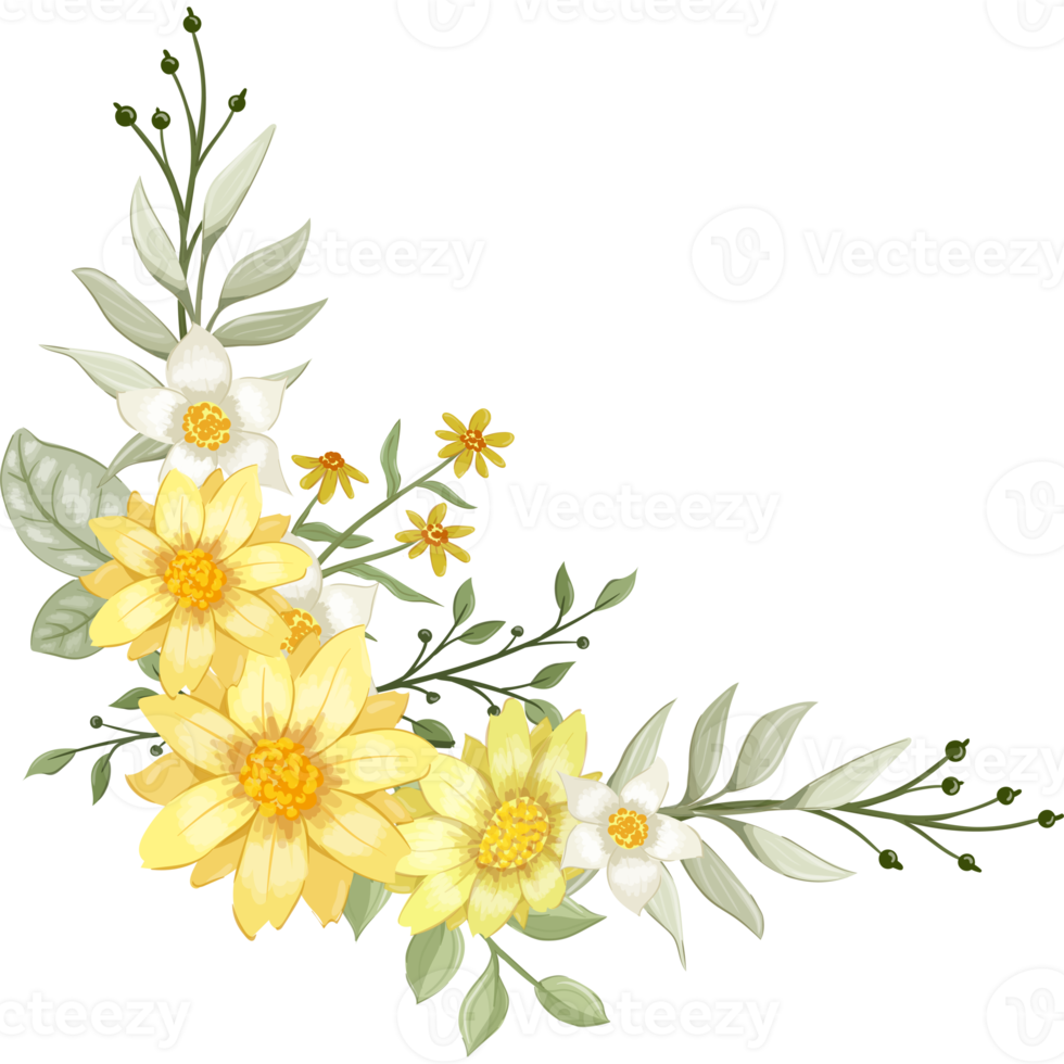 Yellow Flower Arrangement with watercolor style 15739007 PNG Yellow Flower Arrangement with watercolor style 15739007 PNG