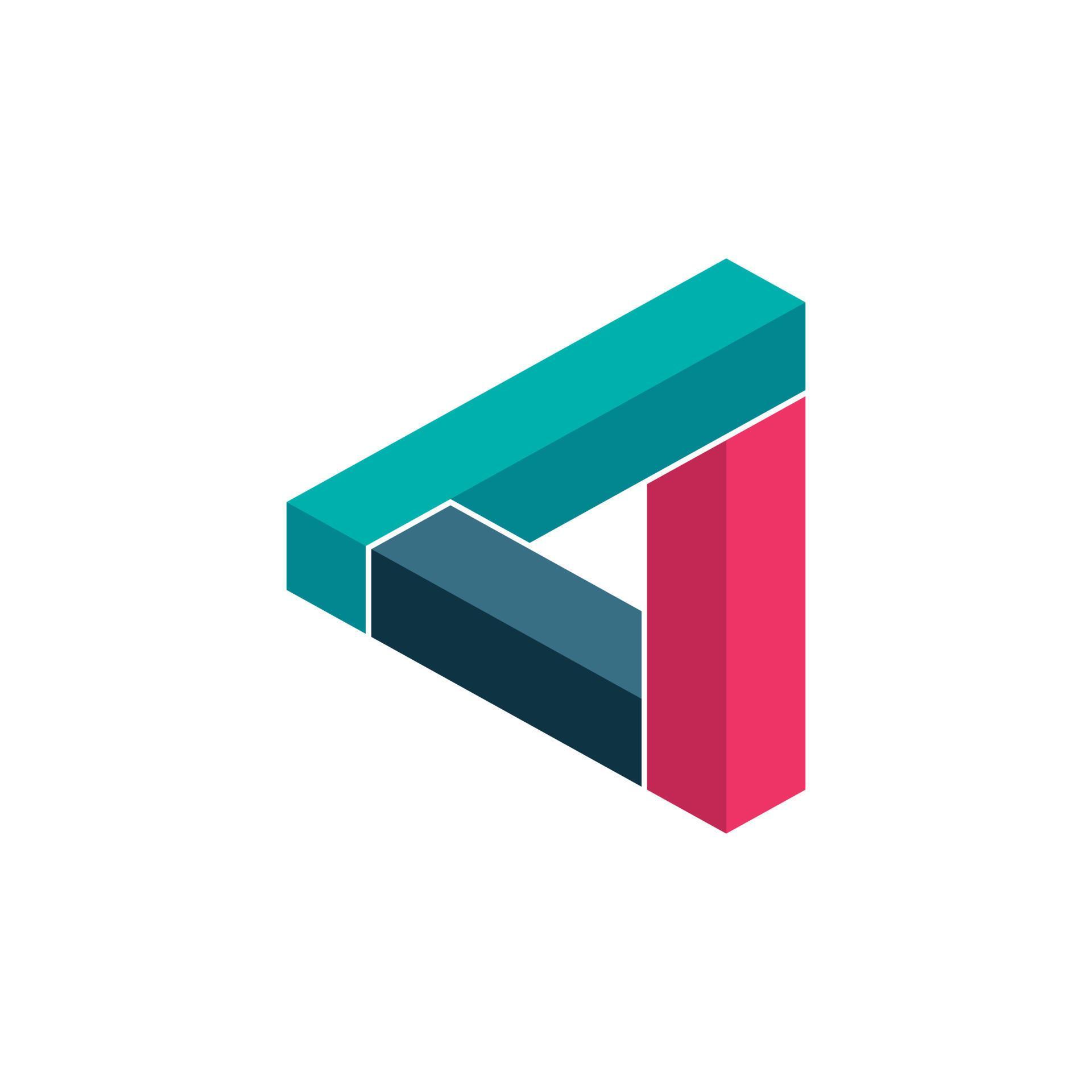 Amazing triangle 3D in three blocks forming Image graphic icon logo design abstract concept ...