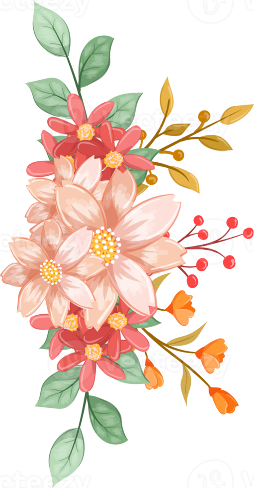 Arranjo De Flor De Laranja Rosa Com Estilo Aquarela 15739981 Png