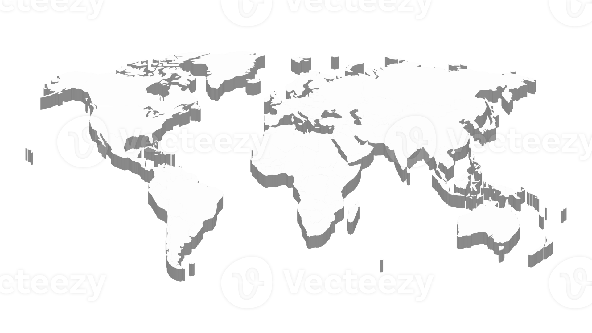 World map template with continents, North and South America, Europe and Asia, Africa and ...