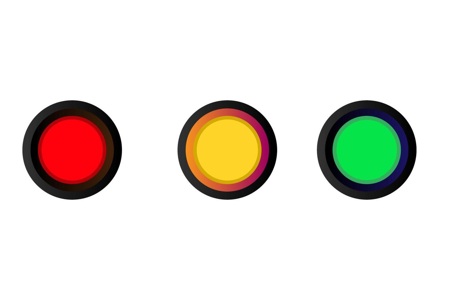Start And Stop Web Button Realistic Multicolored Buttons 3d Metallic Circle Icon Red Button