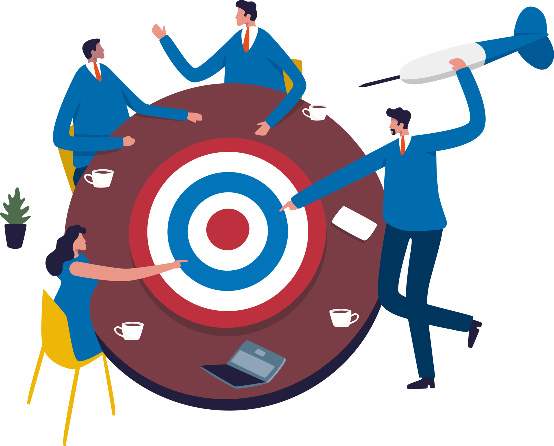 Goal setting. achievable target. Business team in a meeting around a ... Goal setting. achievable target. Business team in a meeting around a ...