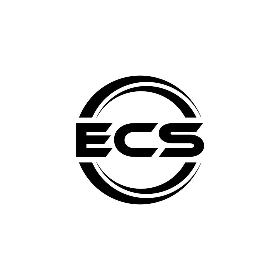 ECS letter logo design in illustration. Vector logo, calligraphy designs for logo, Poster ...