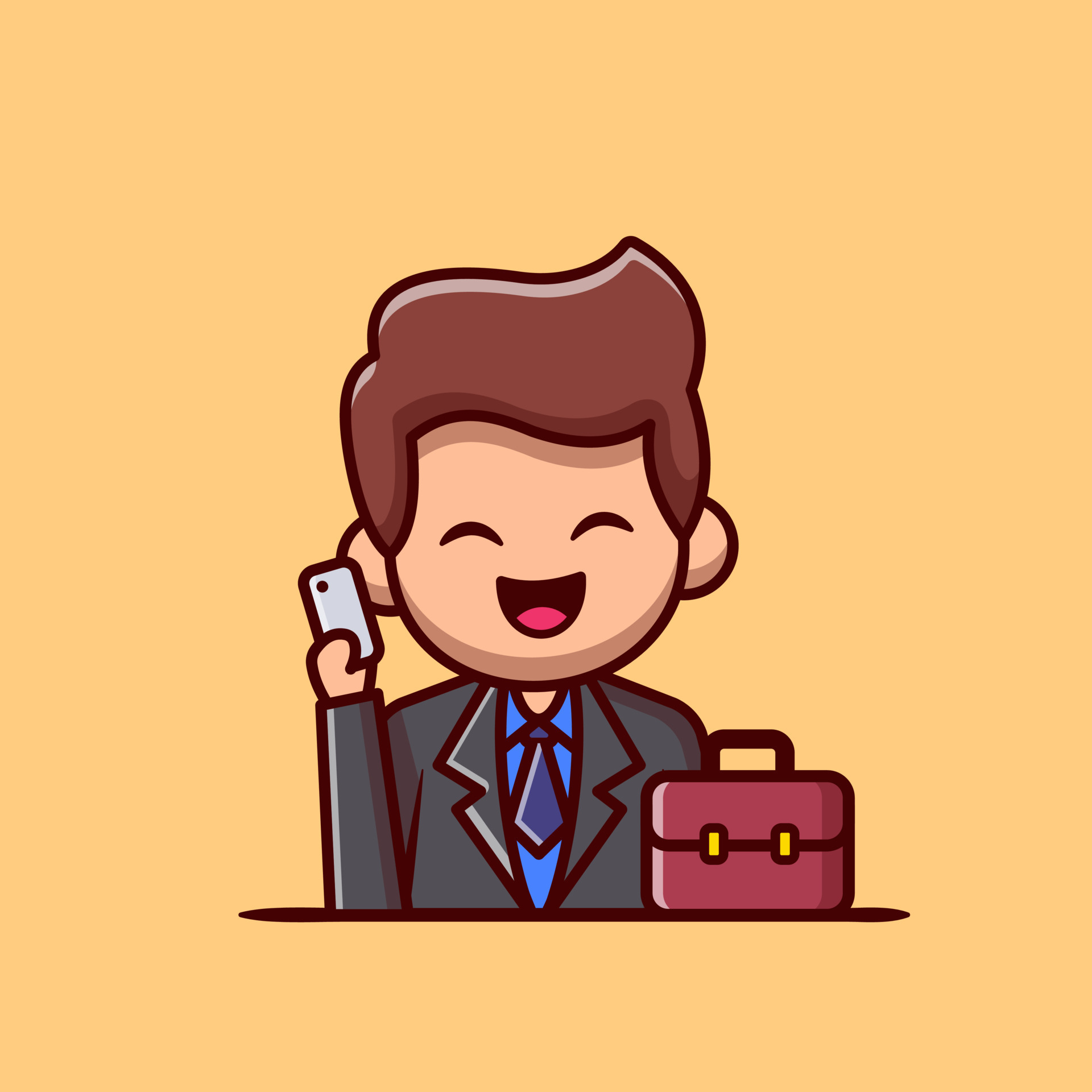 empresario con ilustración de icono de vector de dibujos animados de ... empresario con ilustración de icono de vector de dibujos animados de ...
