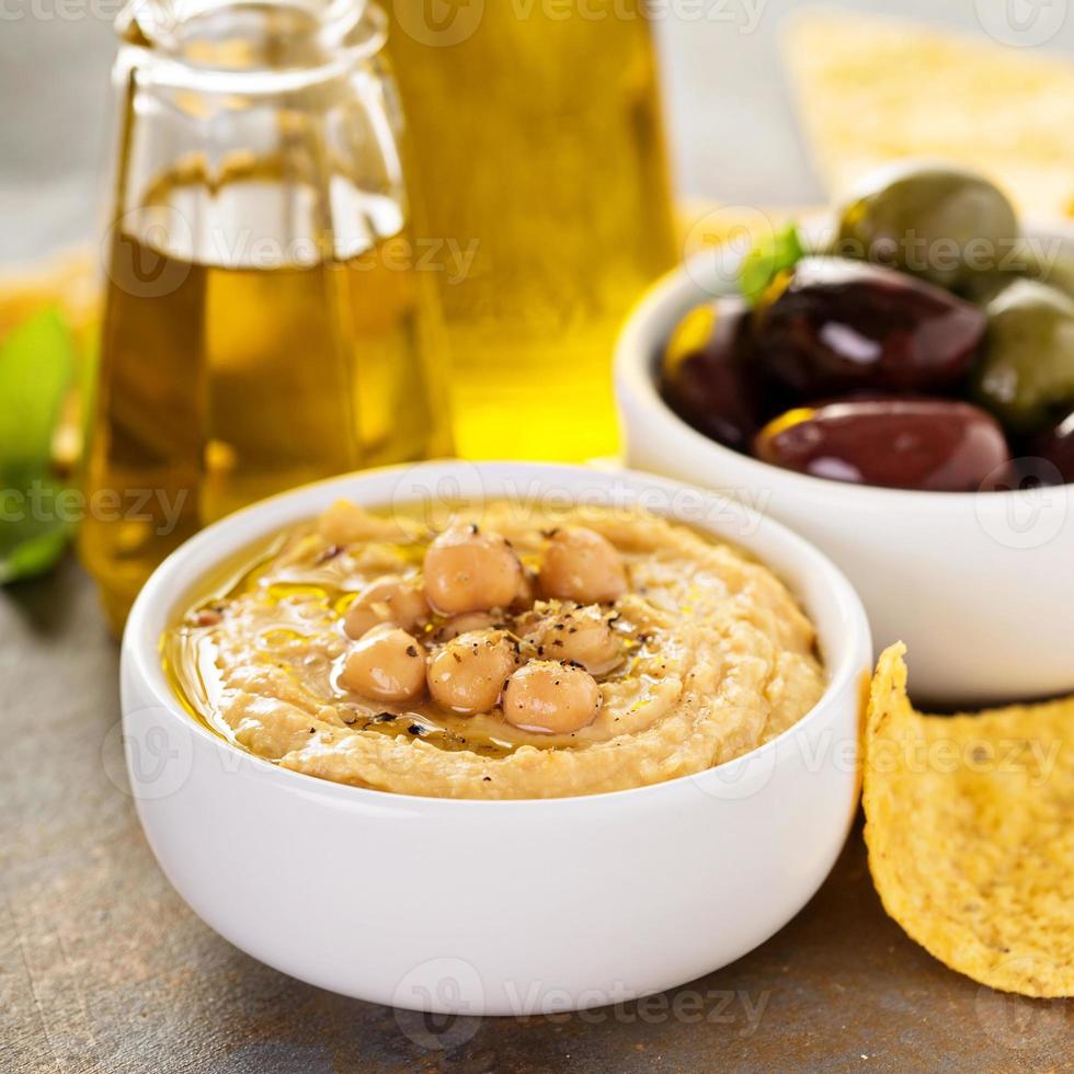 Olive oil homemade hummus 15759227 Stock Photo at Vecteezy