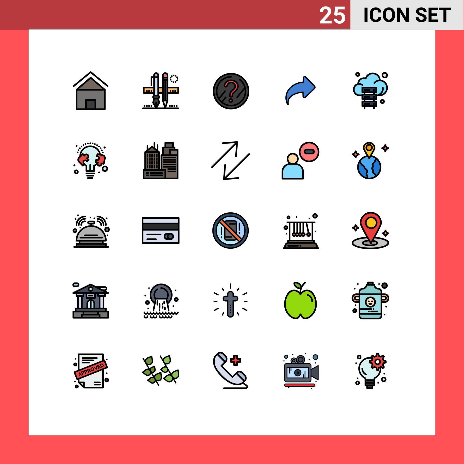 User Interface Pack Of 25 Basic Filled Line Flat Colors Of Forward Direction Scale Arrow Problem