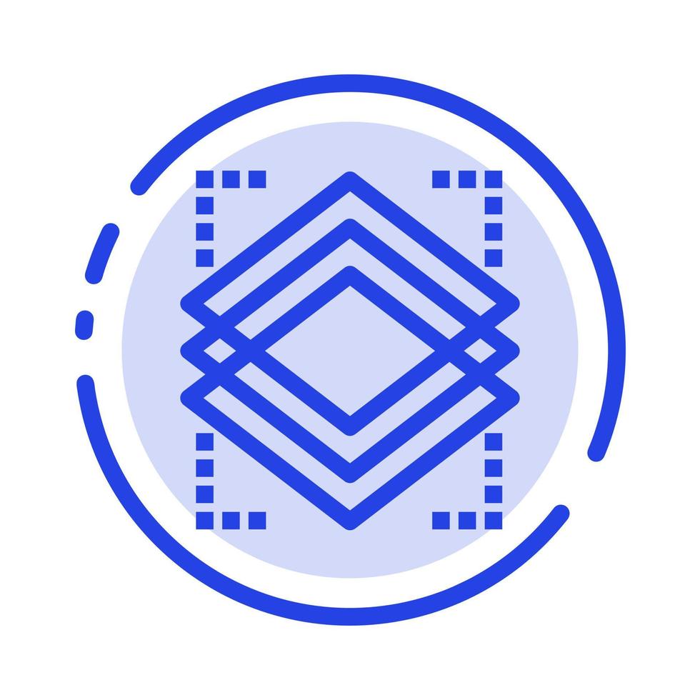 Layers Object Layer Server Blue Dotted Line Line Icon 15764263 Vector