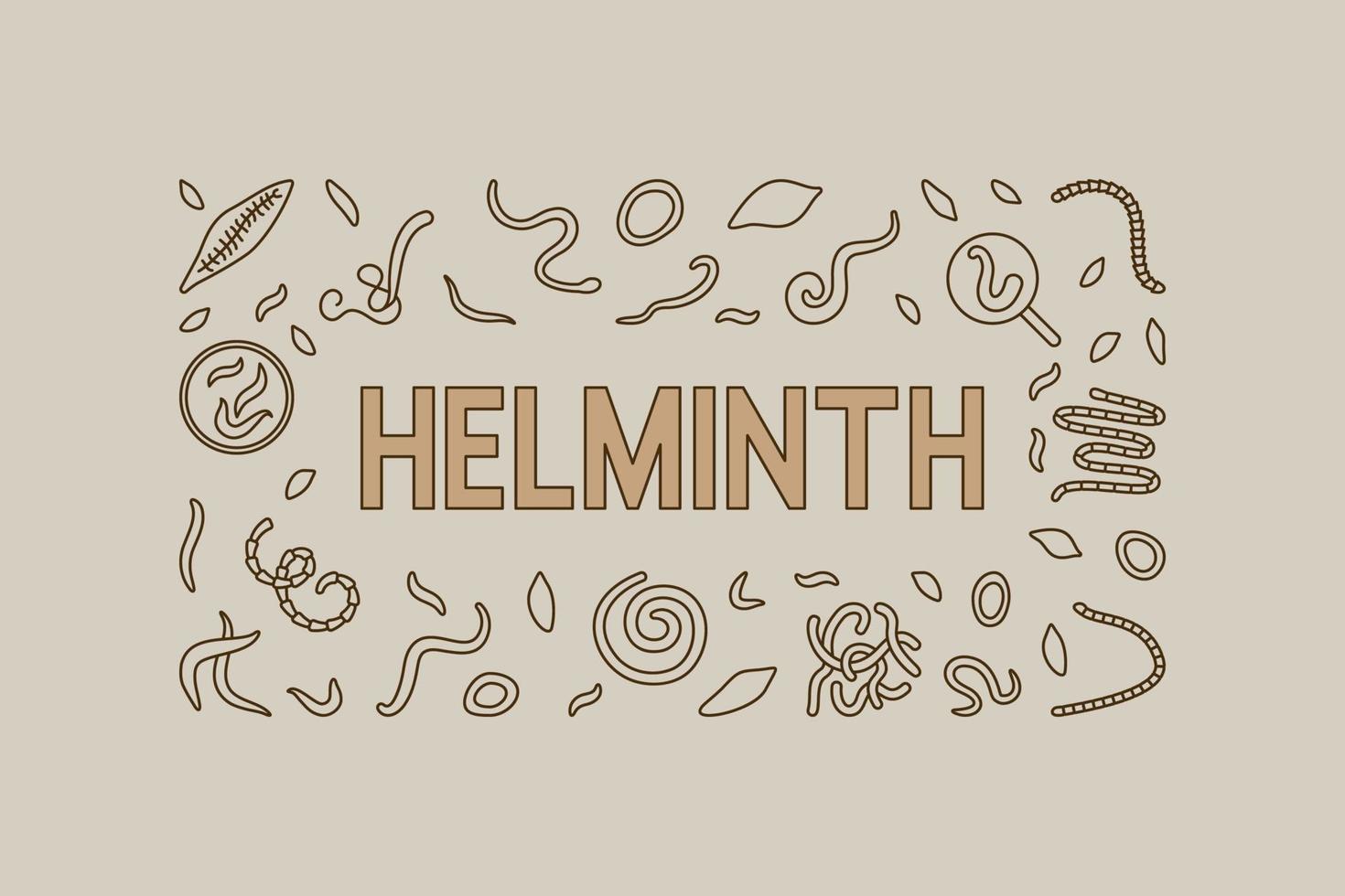 concepto de vector de helminto banner horizontal creativo o ilustración ... concepto de vector de helminto banner horizontal creativo o ilustración ...
