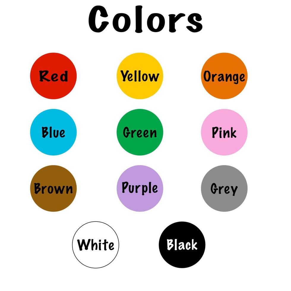 Set of colors for teaching and learning. 15766308 Vector Art at Vecteezy