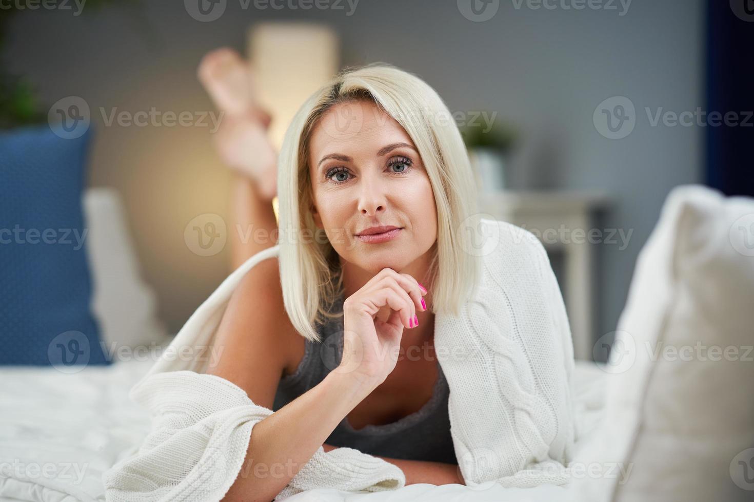 Adult beautiful woman waking up fully rested. 15770460 Stock Photo at ... Adult beautiful woman waking up fully rested. 15770460 Stock Photo at ...