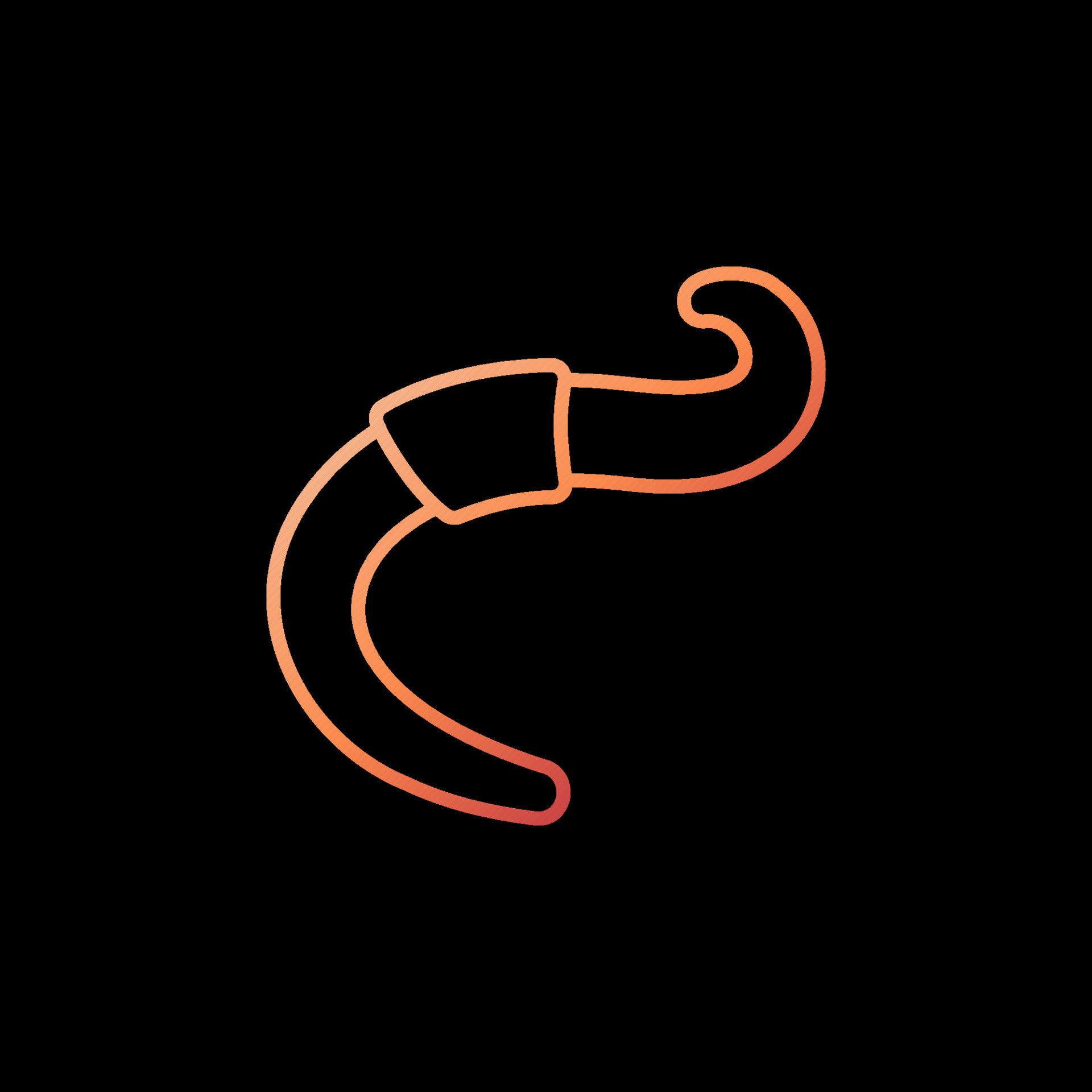 Earth-worm vector concept outline colorful icon on dark background ... Earth-worm vector concept outline colorful icon on dark background ...