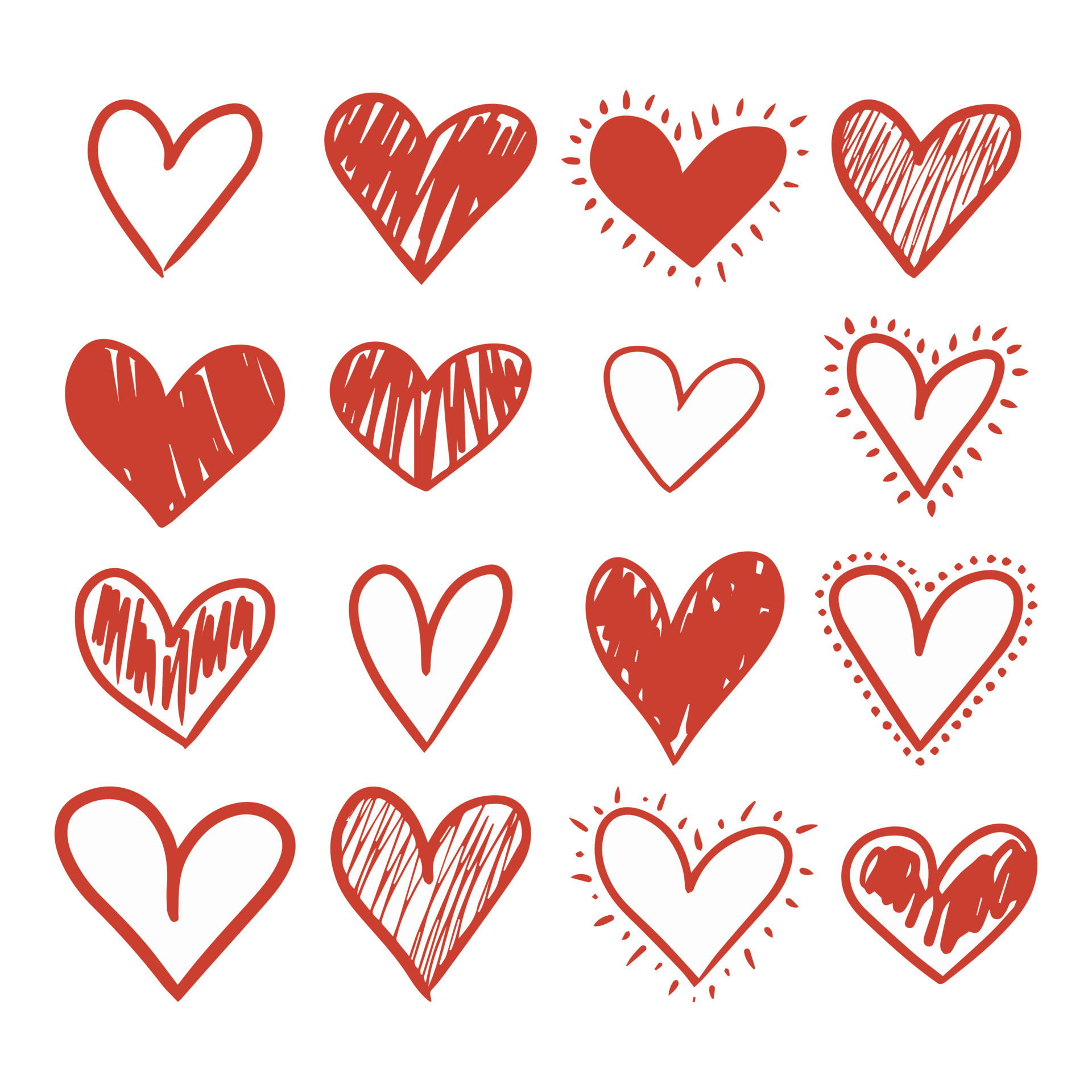 corazones dibujados a mano. elementos de diseño para el día de san ... corazones dibujados a mano. elementos de diseño para el día de san ...