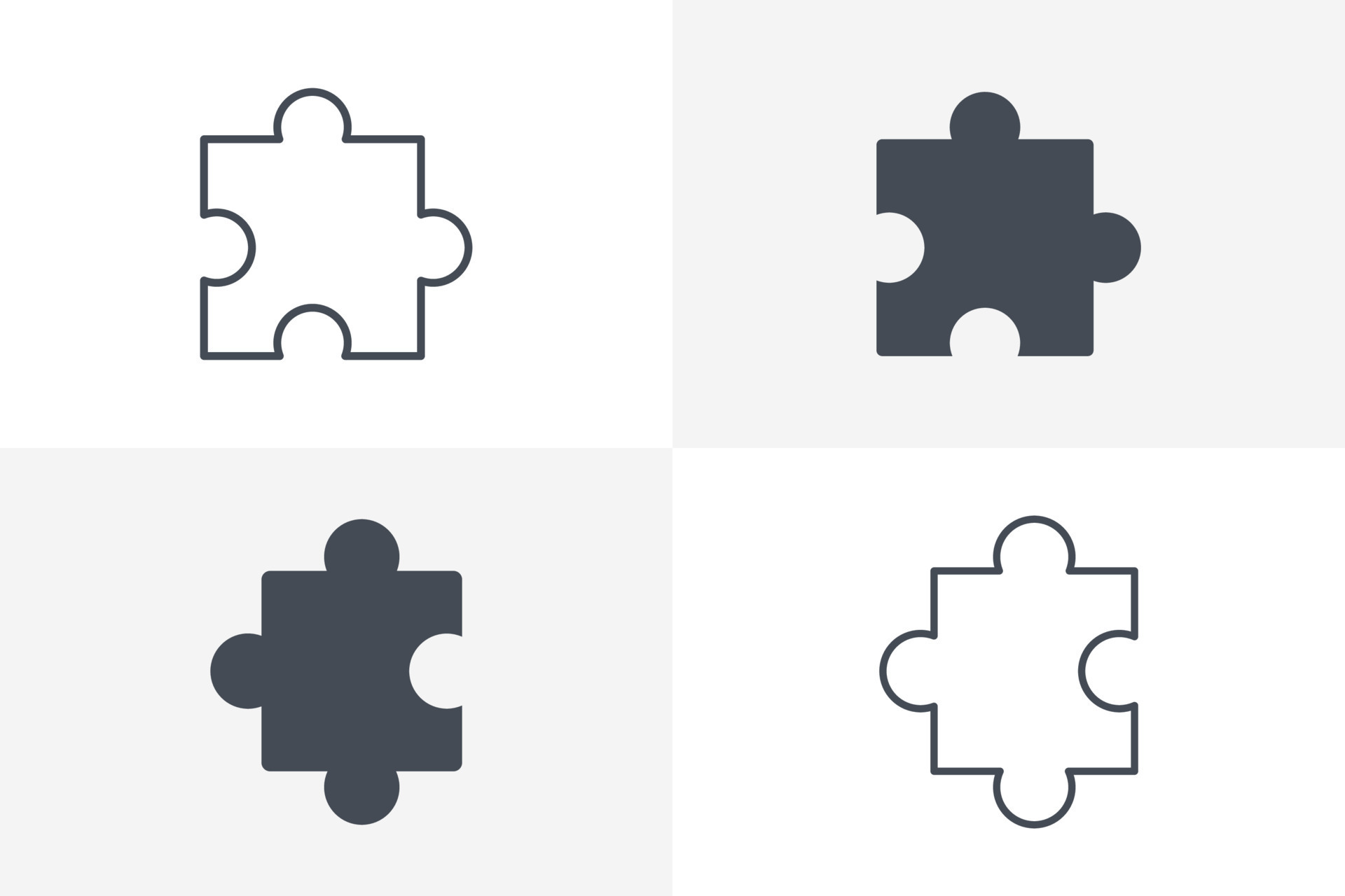Piece, puzzle icon set vector. Piece icon bundle isolated on white background 15778960 Vector ...