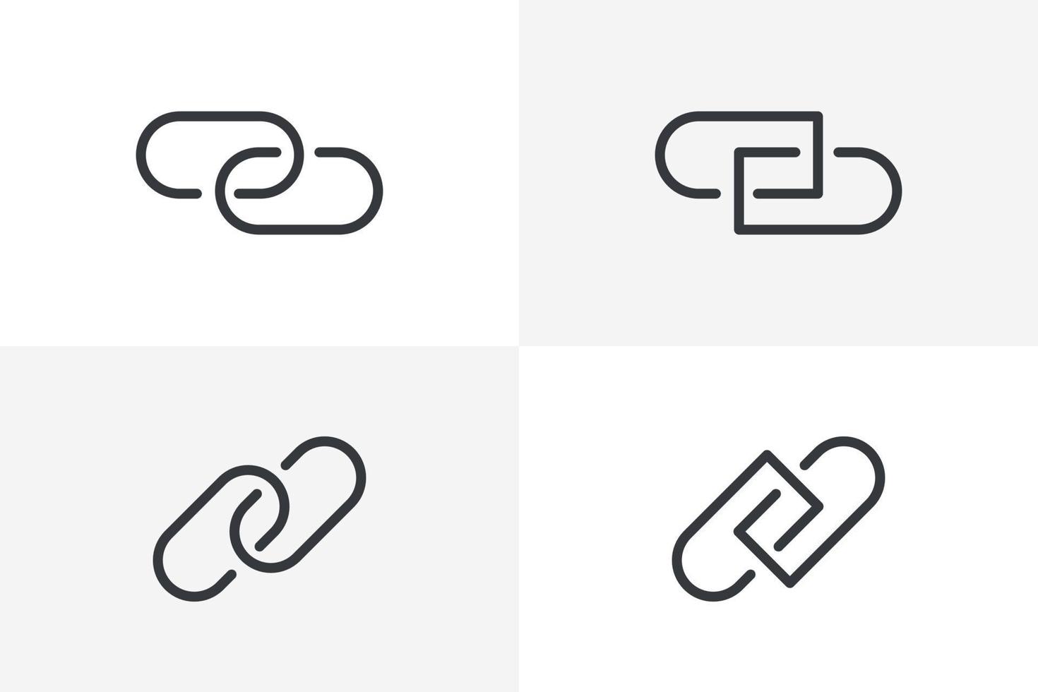Url link icon set vector. Hyperlink chain website icon bundle vector isolated on white ...