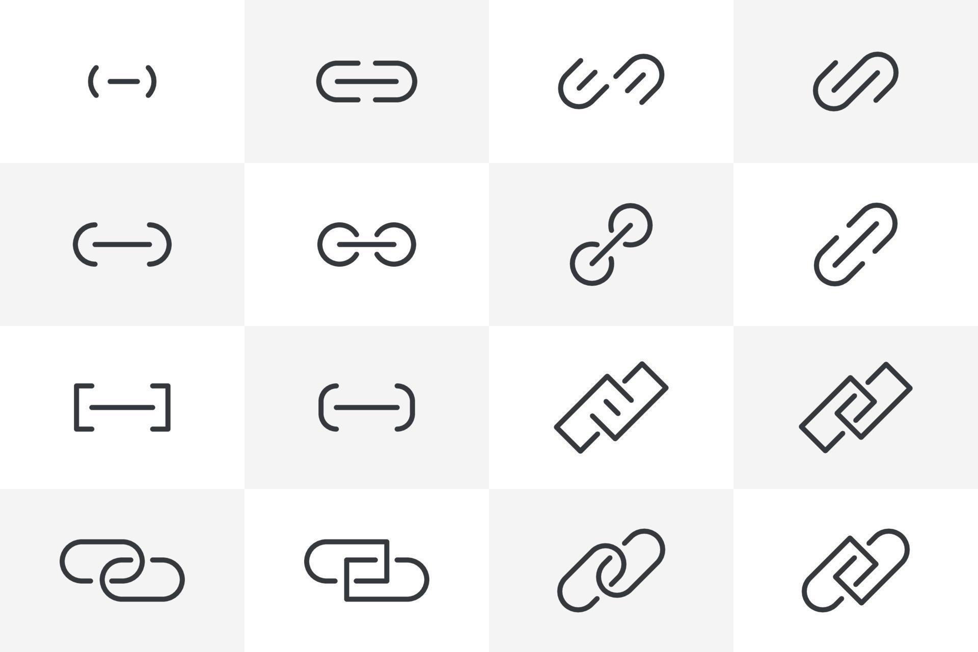 Url link icon set vector. Hyperlink chain website icon bundle vector isolated on white ...